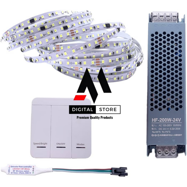 Running Water LED Strip Light with Wireless Controller and Power Suppl ...